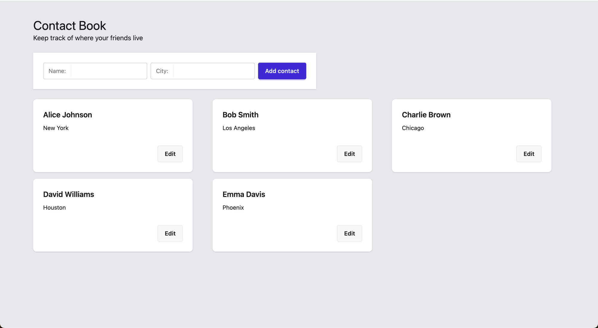 Create a simple Contact Book app Create a simple Contact Book app