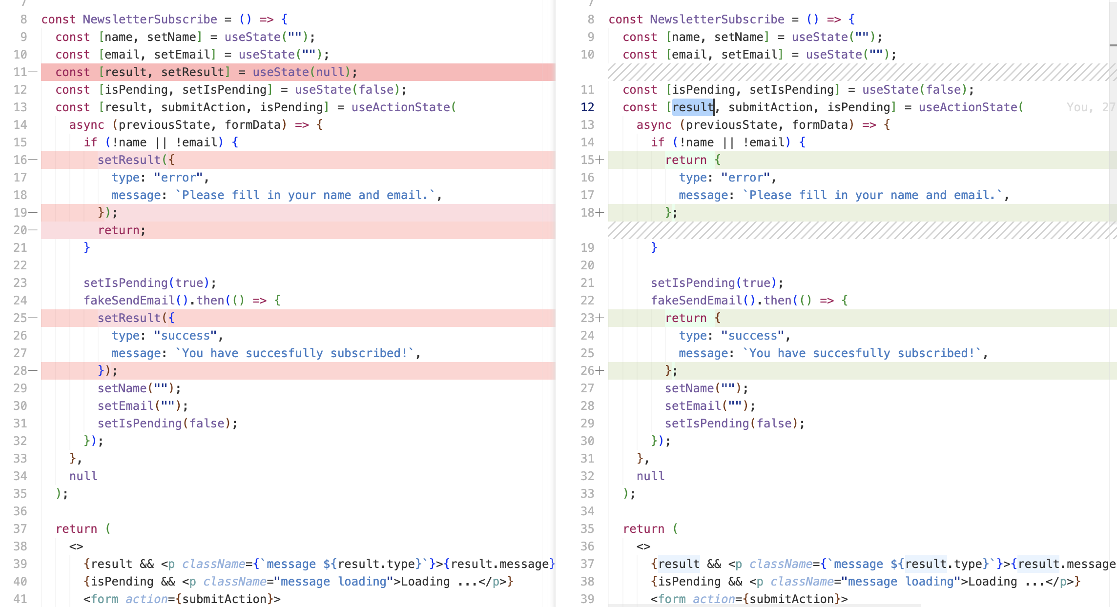 Building a simple form in React - before and after React 19