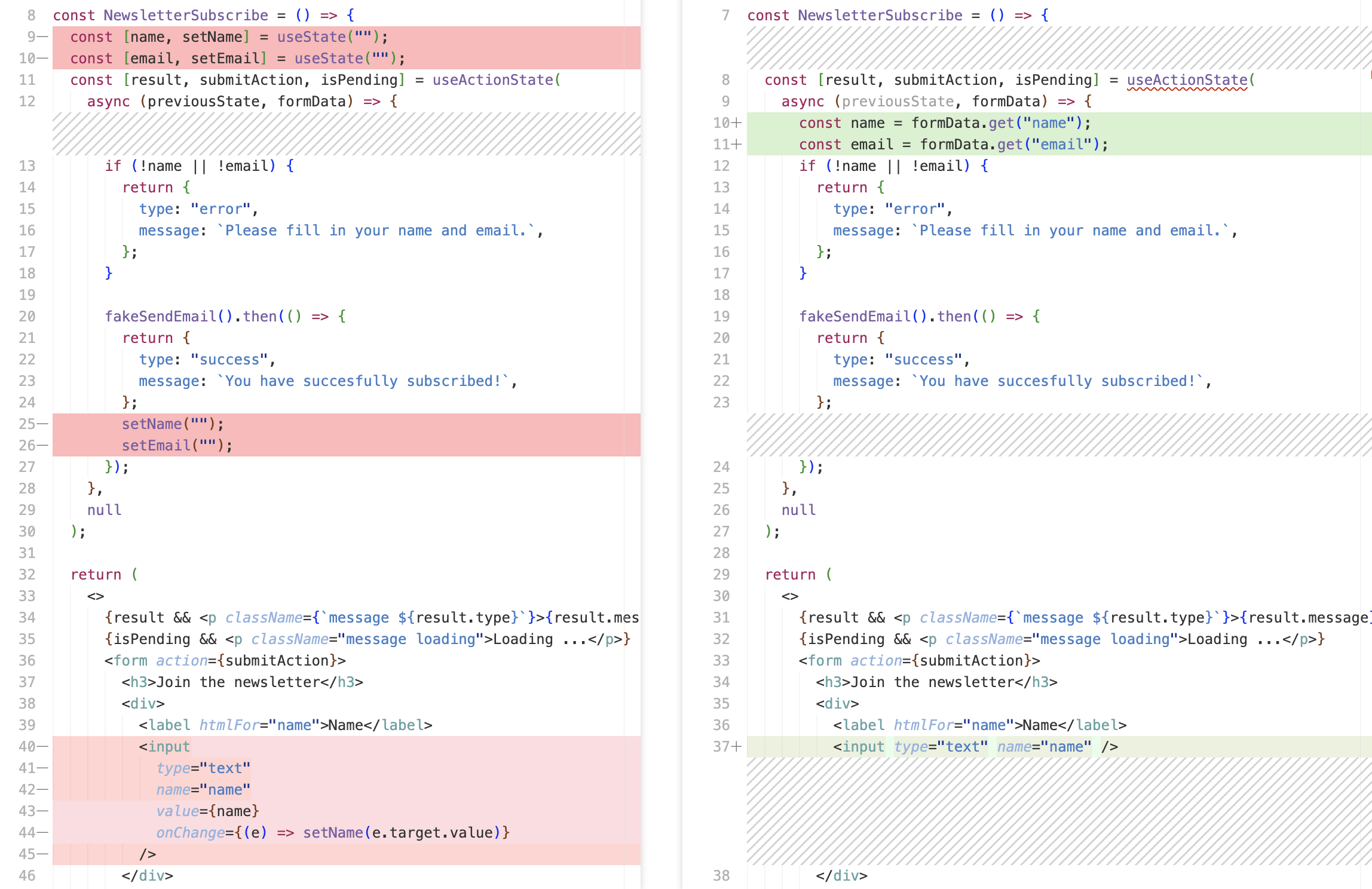 Building a simple form in React - before and after React 19